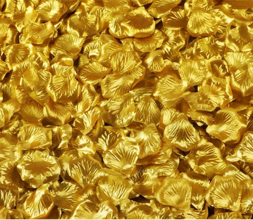 500 Pcs Gold Artificial Silk Flower Petals Silk Rose Petals Fake Petals ...