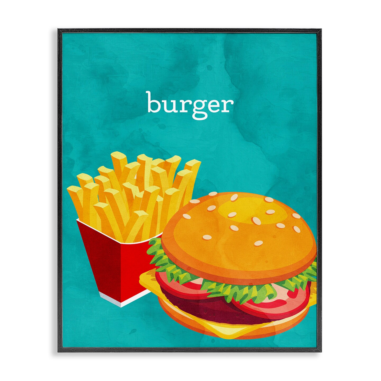 Stupell Industries Satisfying Burger & Fries Framed Giclee Design by ...