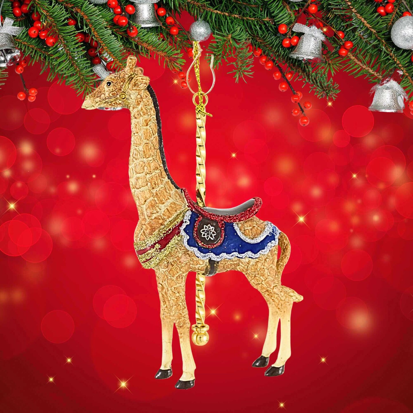 Kurt S. Adler 3.75 In Carousel Animal Christmas Tree Ornament , Pole ...