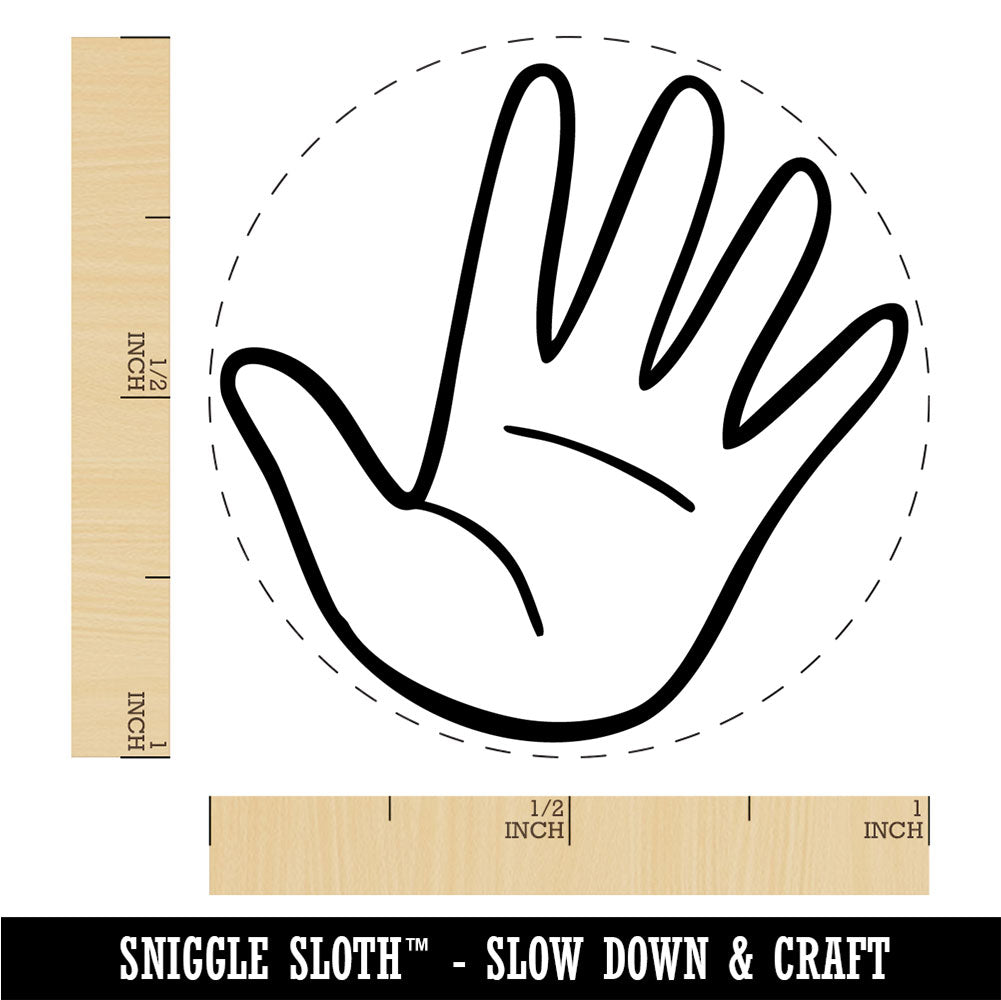 Hand Holding Up Five Finger Open Palm Rubber Stamp for Stamping ...