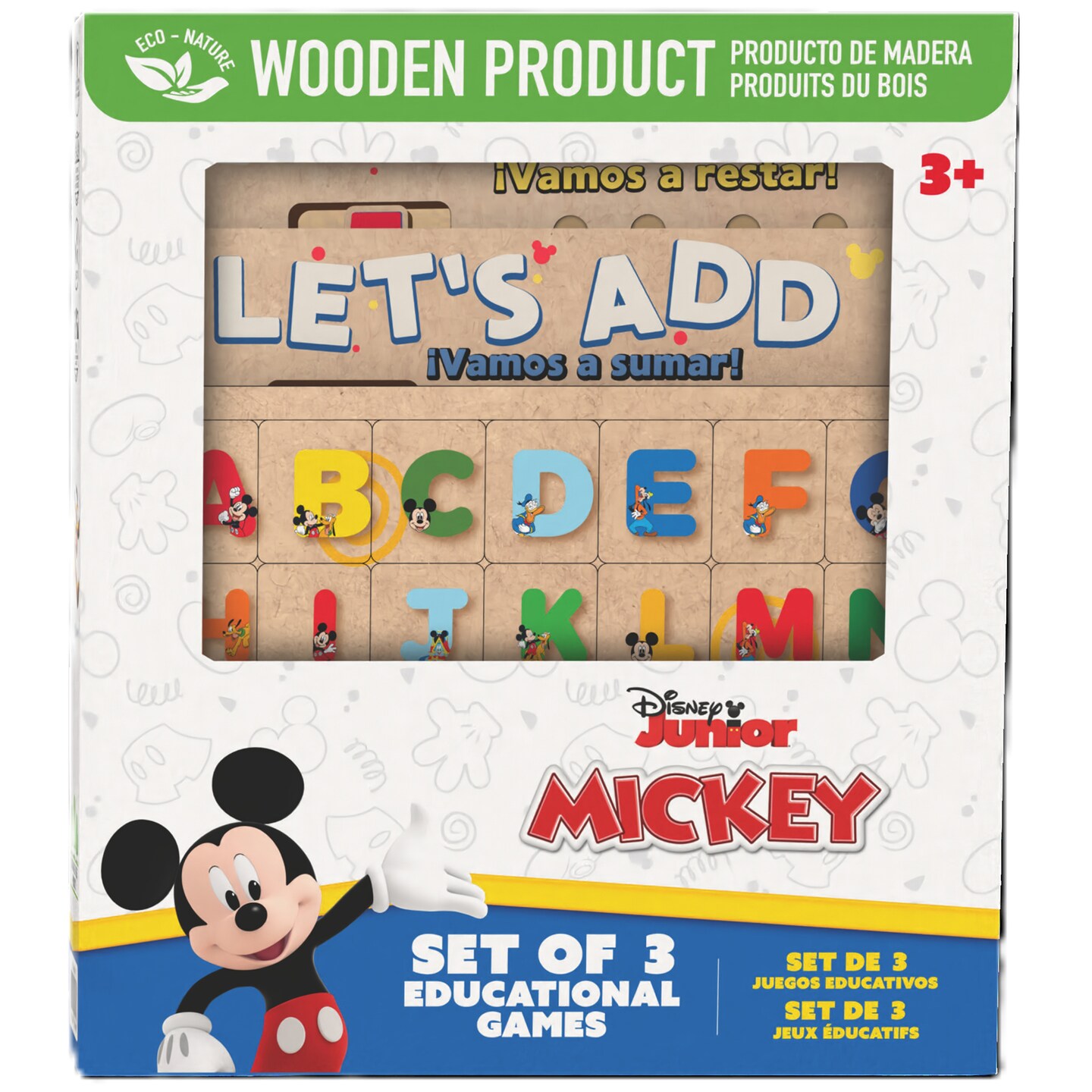 Disney Junior: Mickey Educational Games - Set Of 3 Wooden Puzzles ...