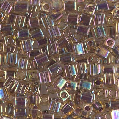 Miyuki 4mm Cube, #342, Berry Lined Light Topaz AB, 5 grams | Michaels