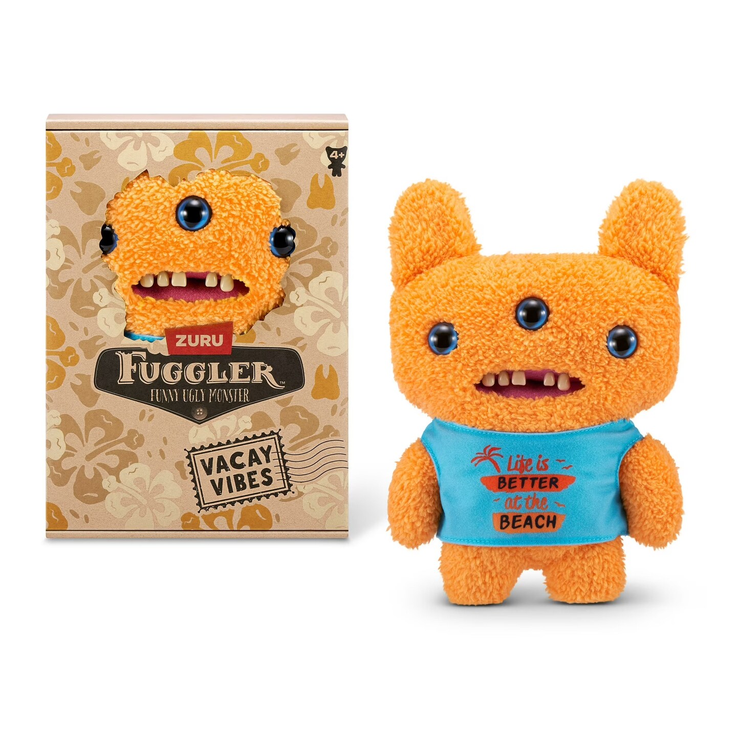 Zuru Fuggler Vacay Vibes Reek-O Orange Funny Ugly Monster Plush Toy 9 ...
