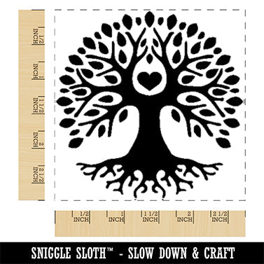 Tree of Life with Heart in Branches Square Rubber Stamp for Stamping ...