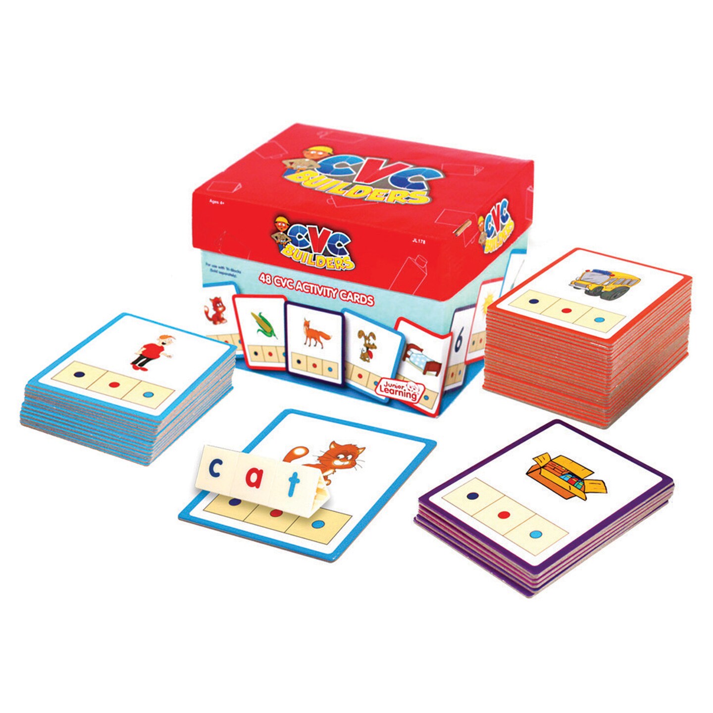 Junior Learning CVC Builders Activity Cards, 48 Cards, Ages 4-5 ...
