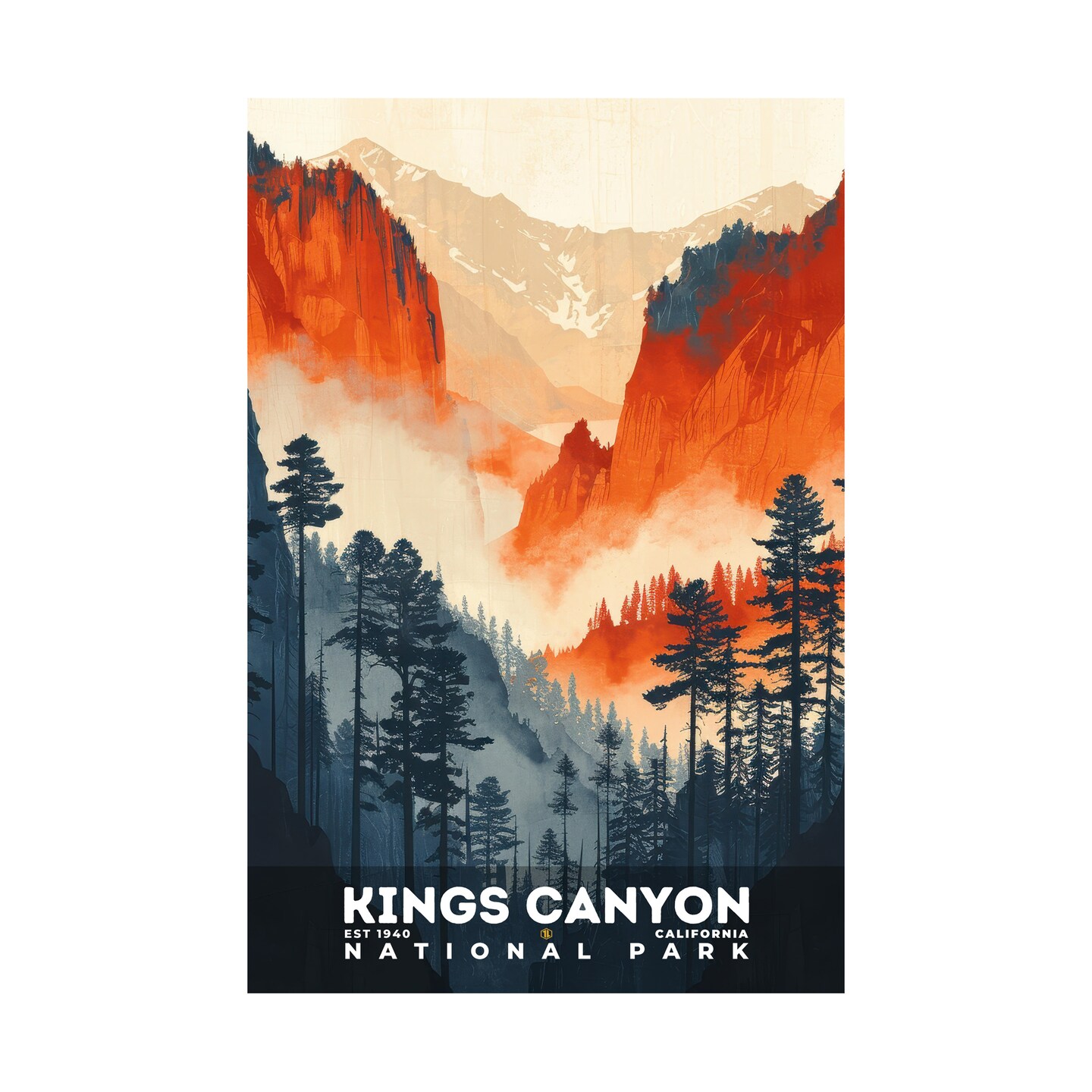 Kings Canyon National Park Poster, Travel Art, Office Poster, Home ...