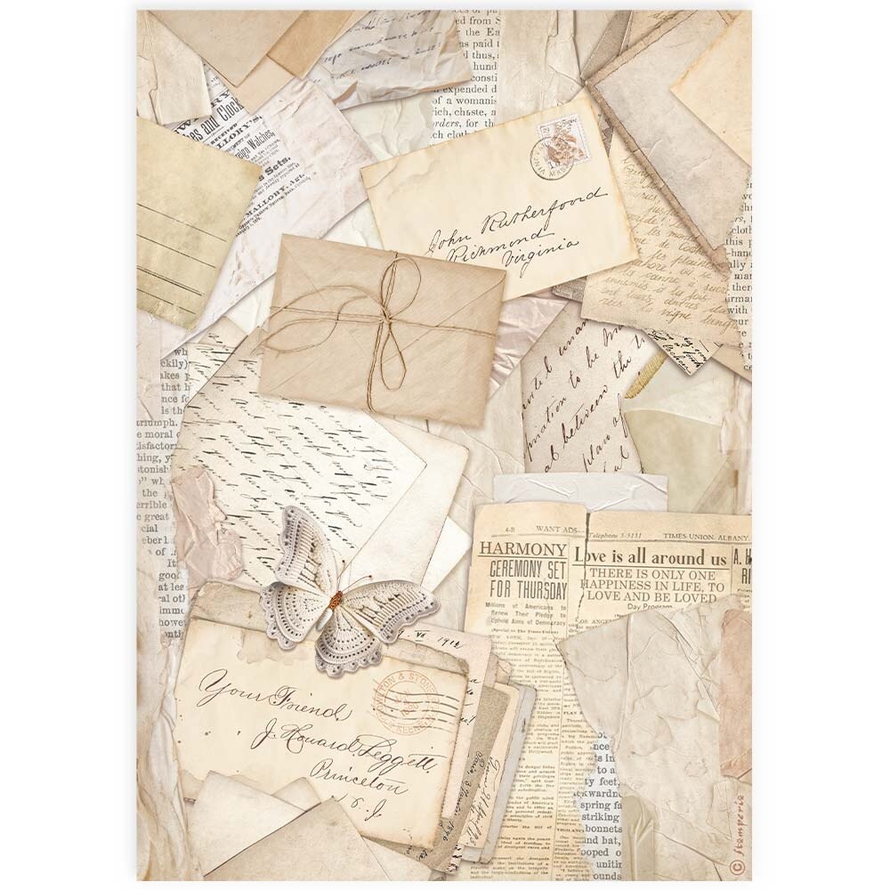 Stamperia Rice Paper Sheet A4-Postal Cards | Michaels