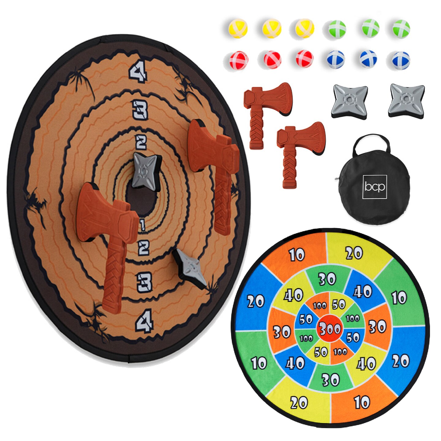 Best Choice Products Large Double-Sided Dart Board, Sticky Ball Axe ...