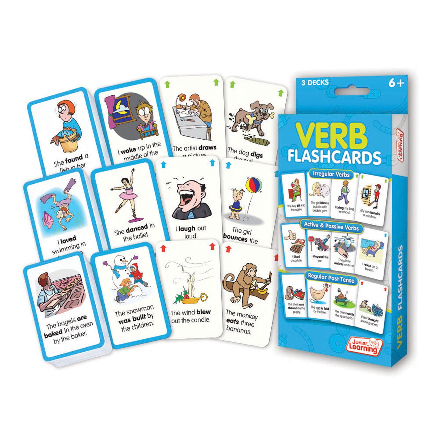Verb Flashcards Junior Learning for Ages 6-9+, 4th Grade 5th Grade ...