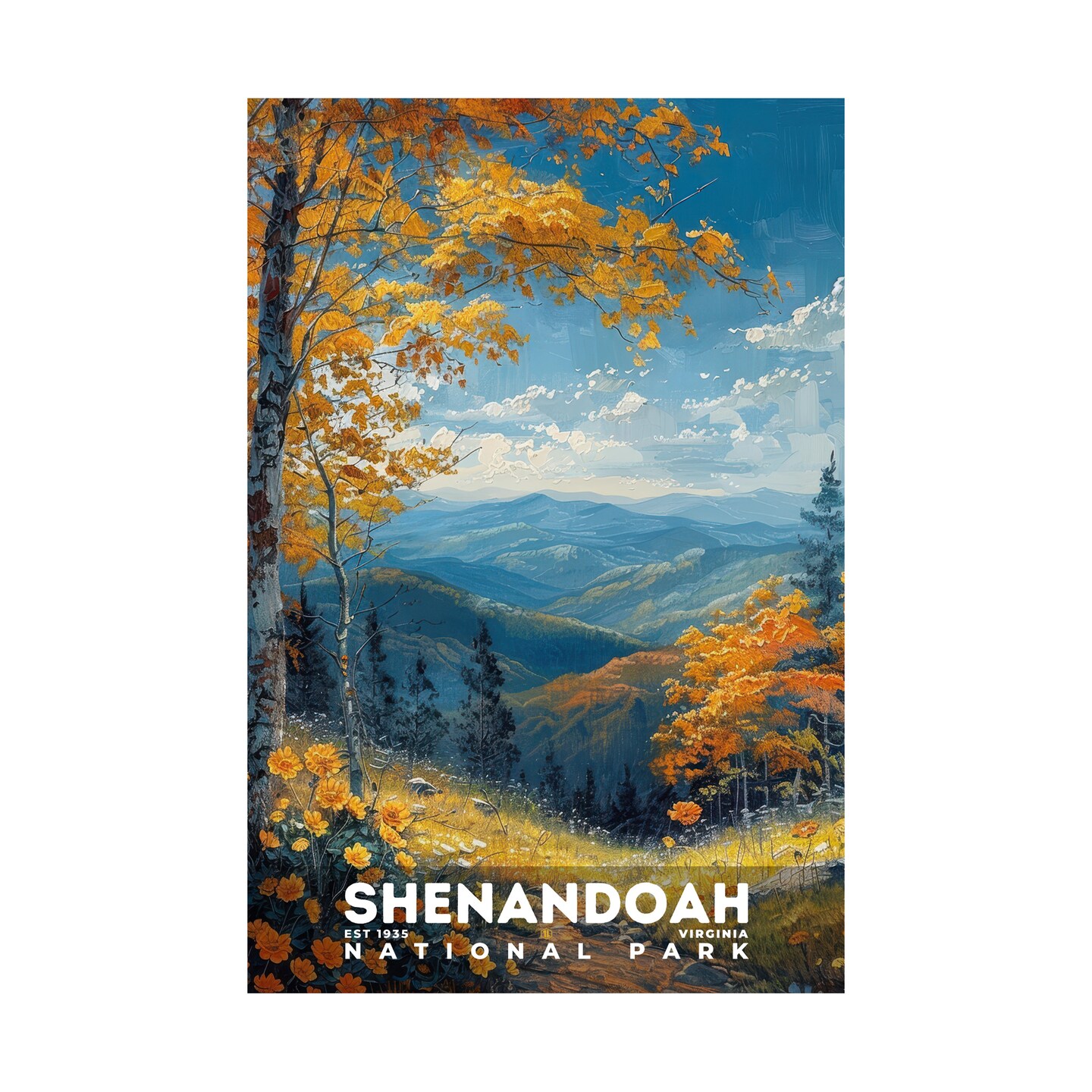 Shenandoah National Park Poster, Travel Art, Office Poster, Home Decor ...