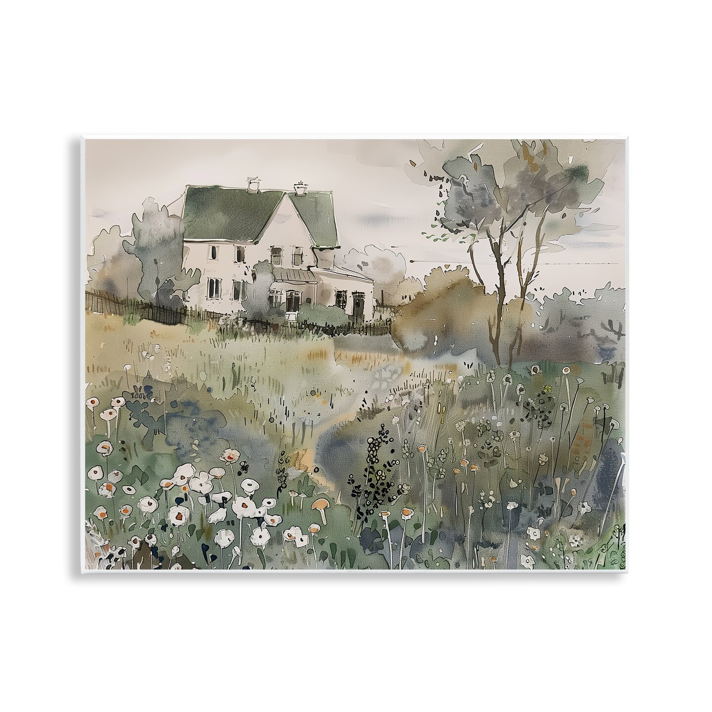 Stupell Industries Abstract English Cottage View Wall Plaque By ...