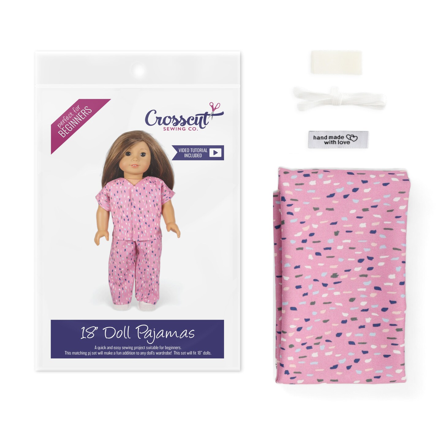 Crosscut Sewing Co.® Doll Pajama Sewing Project Kit - Beginner Friendly ...