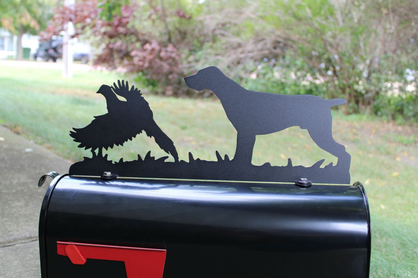 German Shorthair Pointer and Pheasant Hunting Dog Metal Mailbox Topper ...