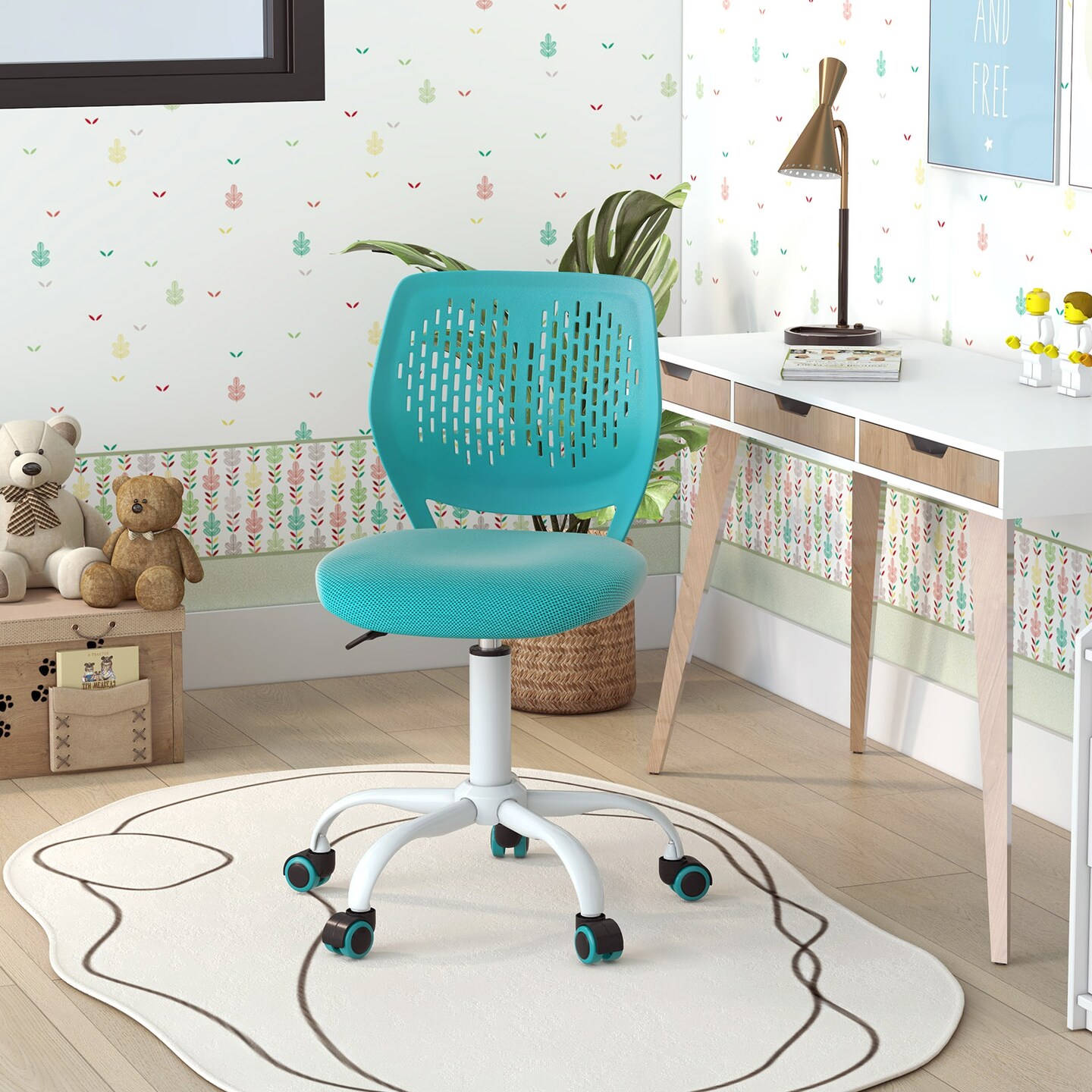 Ergonomic Children Study Chair with Adjustable Height-Turquoise | Michaels