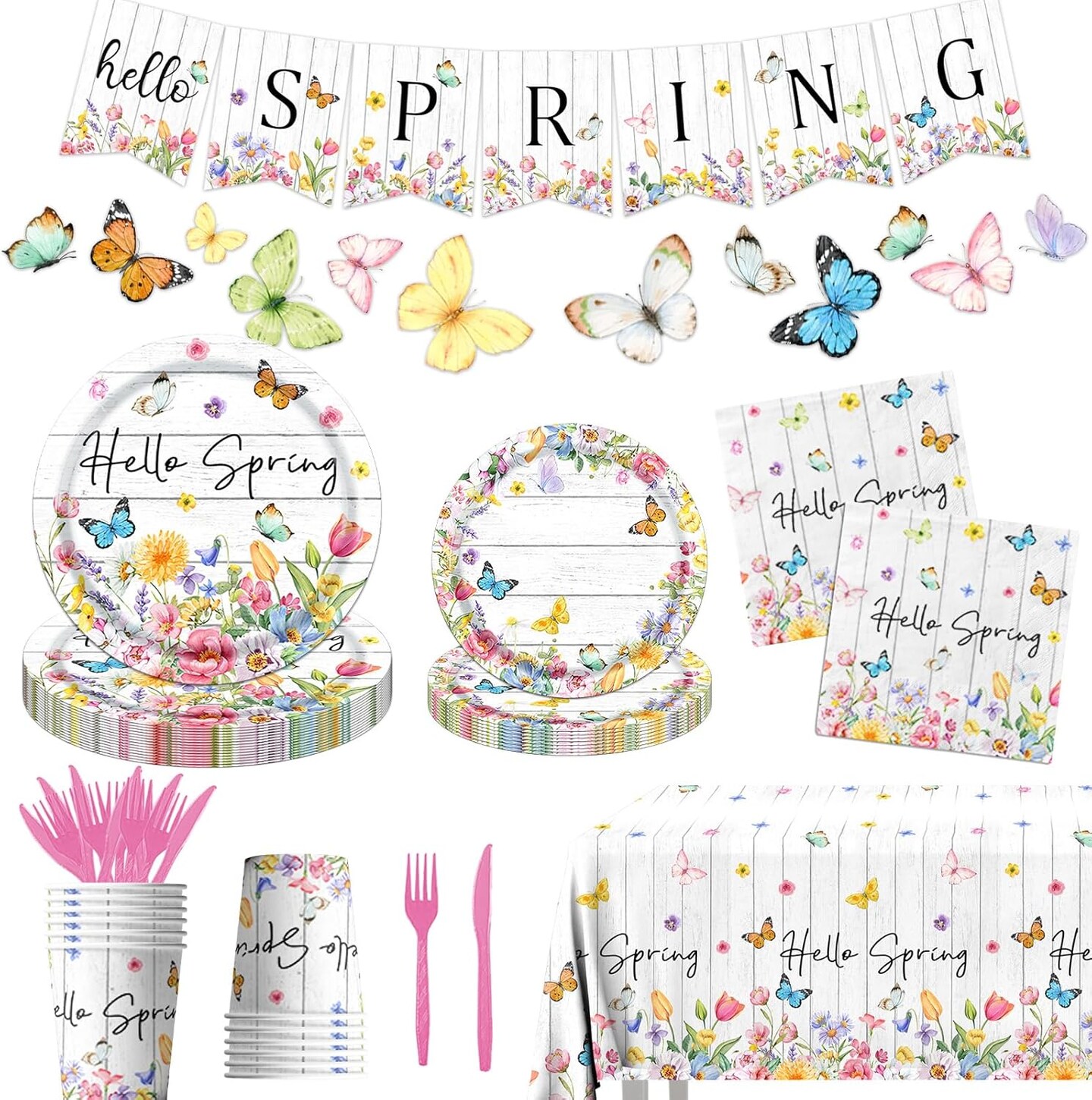 142pcs Spring Floral Party Table wares | Michaels