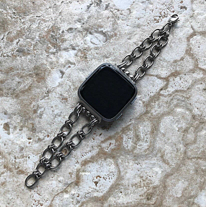 Fitbit Versa Lite 2 3 4 and Sense 1 2 Silver Color 304 Stainless Steel ...
