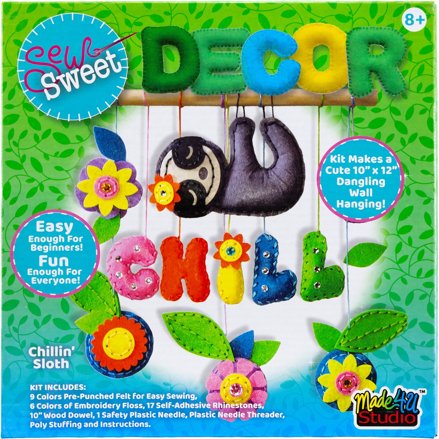 American Crafts Sew Sweet Wall Decor Kit-Chillin Sloth | Michaels