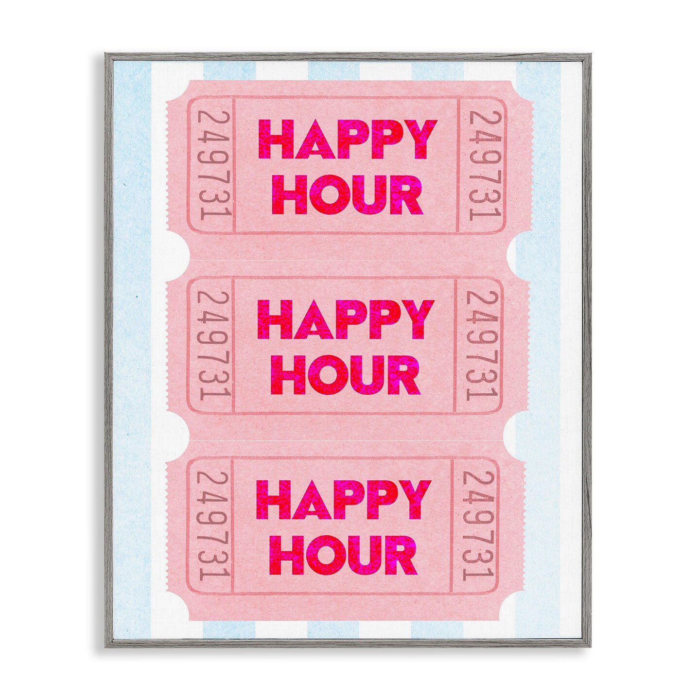 Stupell Industries Pink Happy Hour Tickets Framed Giclee By Lil' Rue ...