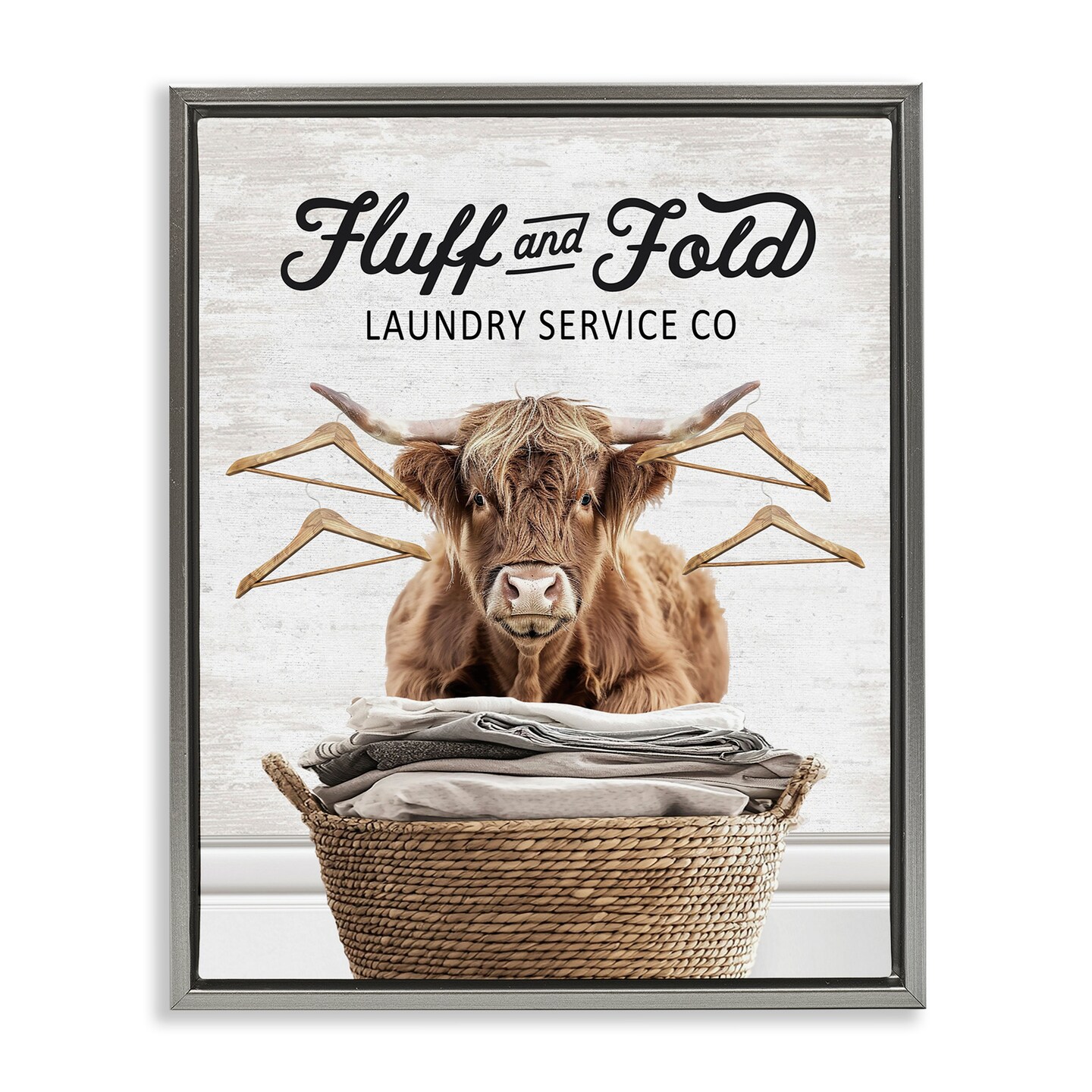 Stupell Industries Vintage Fluff & Fold Cattle Floating Frame Design by ...