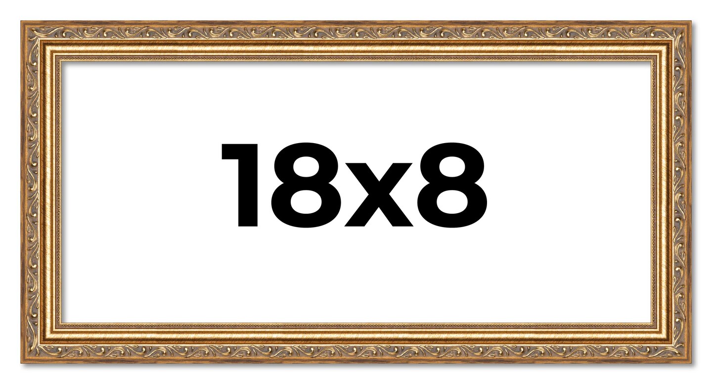 18x8 Solid Wood Antique Picture Frame with UV-Resistant Acrylic & Acid ...