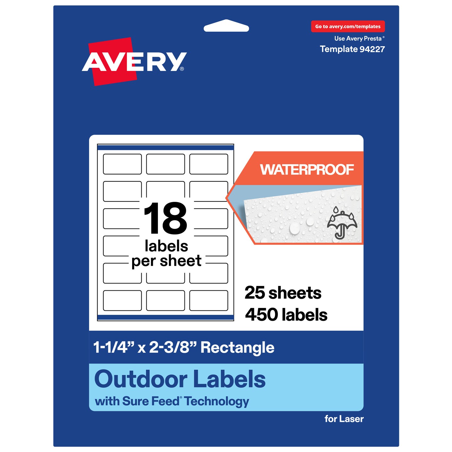 Avery Outdoor Waterproof Labels, 1-1/4" x 2-3/8" Rectangle | Michaels