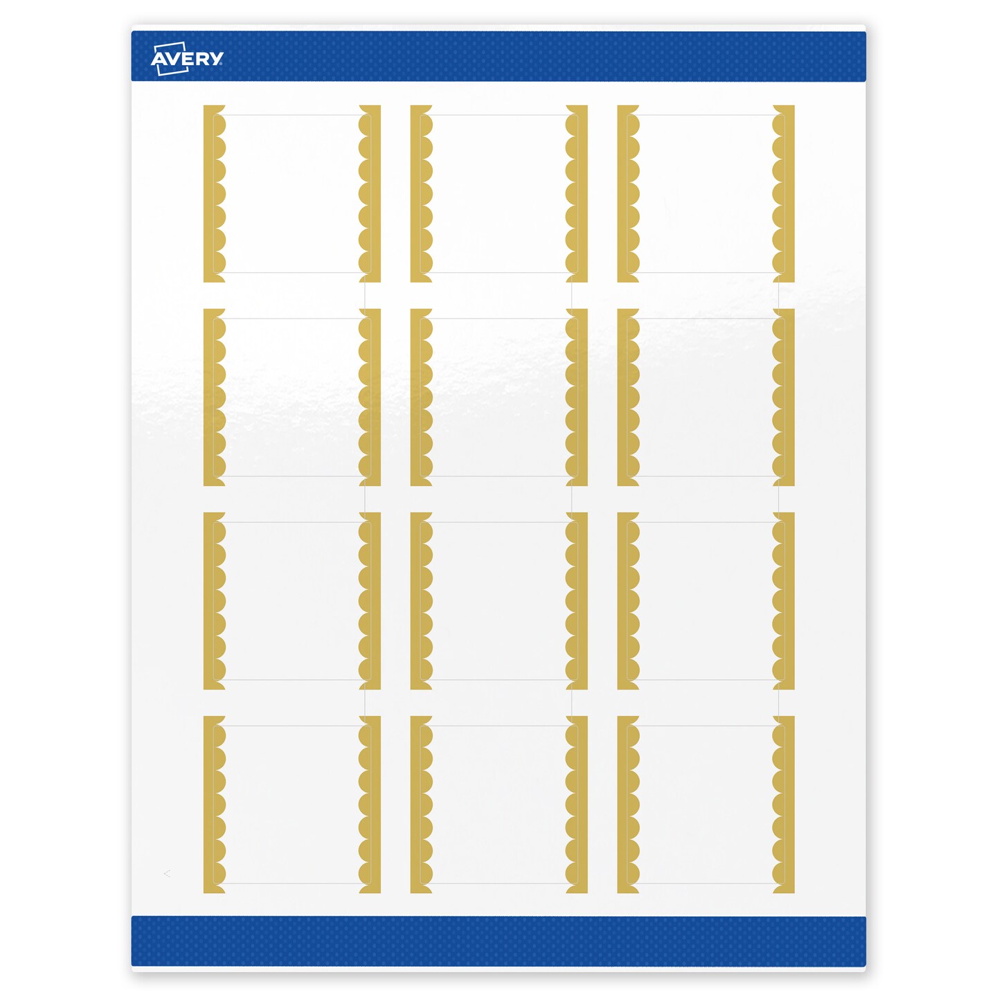 Avery Printable Square Labels, Gold Edge Dots, 2" x 2", Glossy White ...