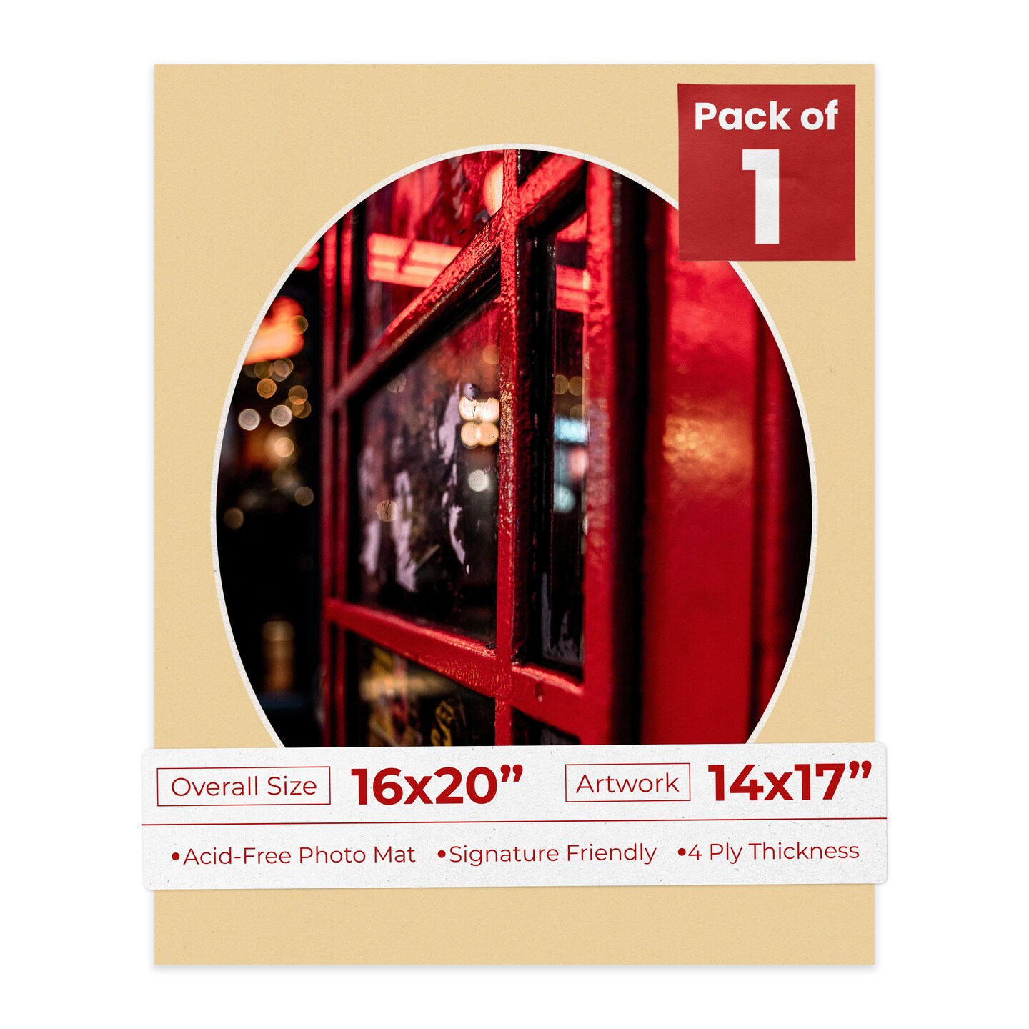 Beige Mat Board for 16x20 Frames - Oval Opening for 14x17 Photos, Color ...