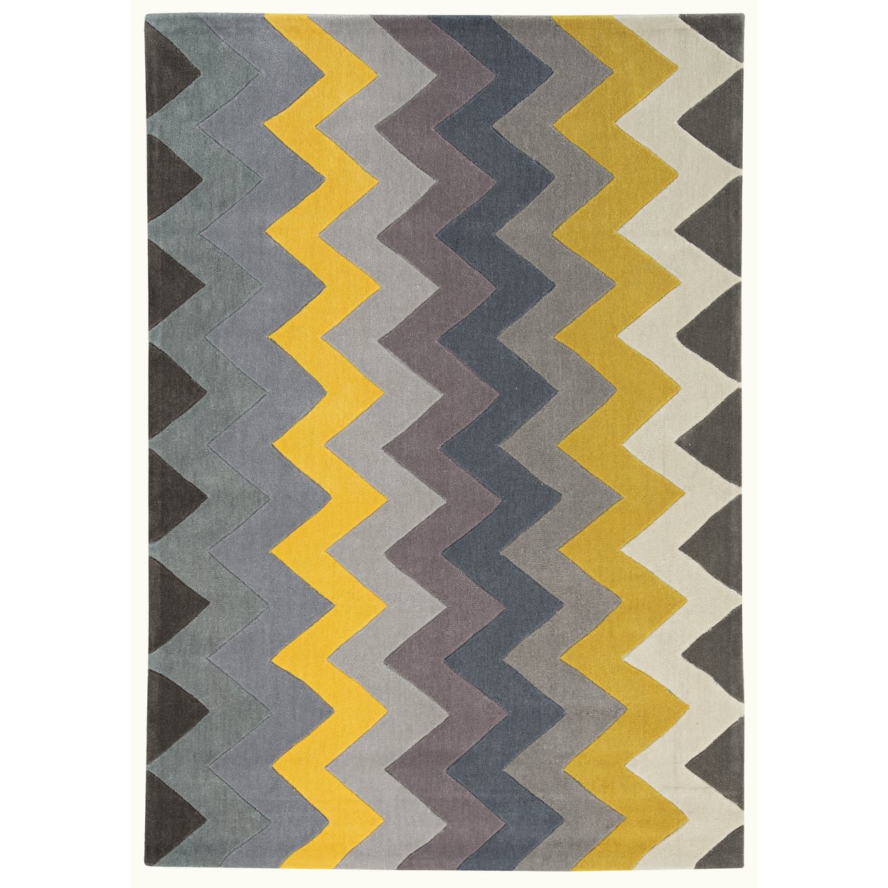 Trio Zig Grey Area Rug 8X10 Striking Design Transitional Contemporary ...