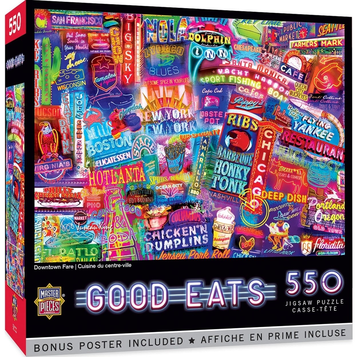 Good Eats Downtown Fare 550 Piece Jigsaw Puzzle 24X18 Vintage Food ...