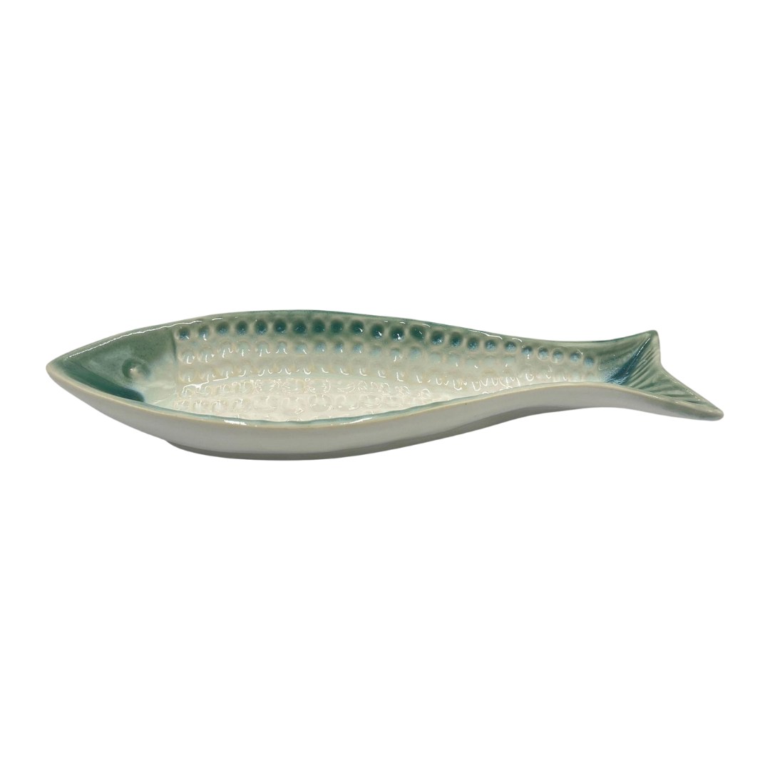 Transpac Ceramic Fish Plate - Green Spring Home Decor, 10in Dining ...