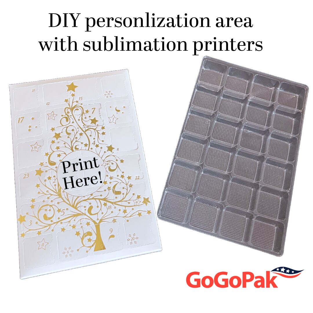 Made in USA - 10 Sets - Empty Advent Calendar Boxes & Trays - Gold Tree ...