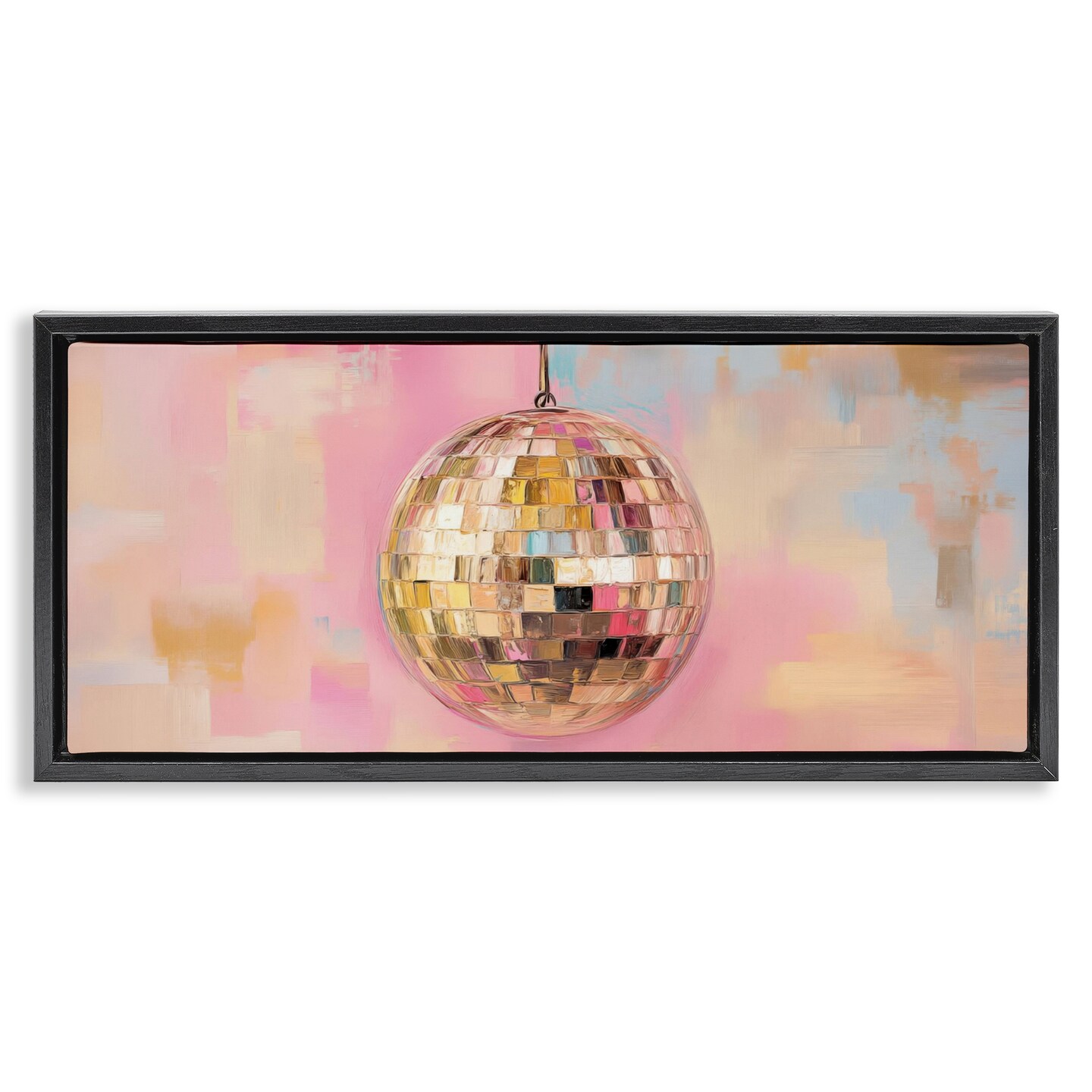 Stupell Industries Gold Hued Disco Ball Floating Frame Design by Nini ...