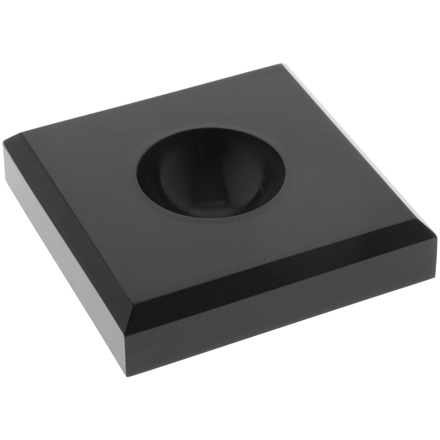 Plymor Black Acrylic Square Display Base with Indented Circle to Hold ...