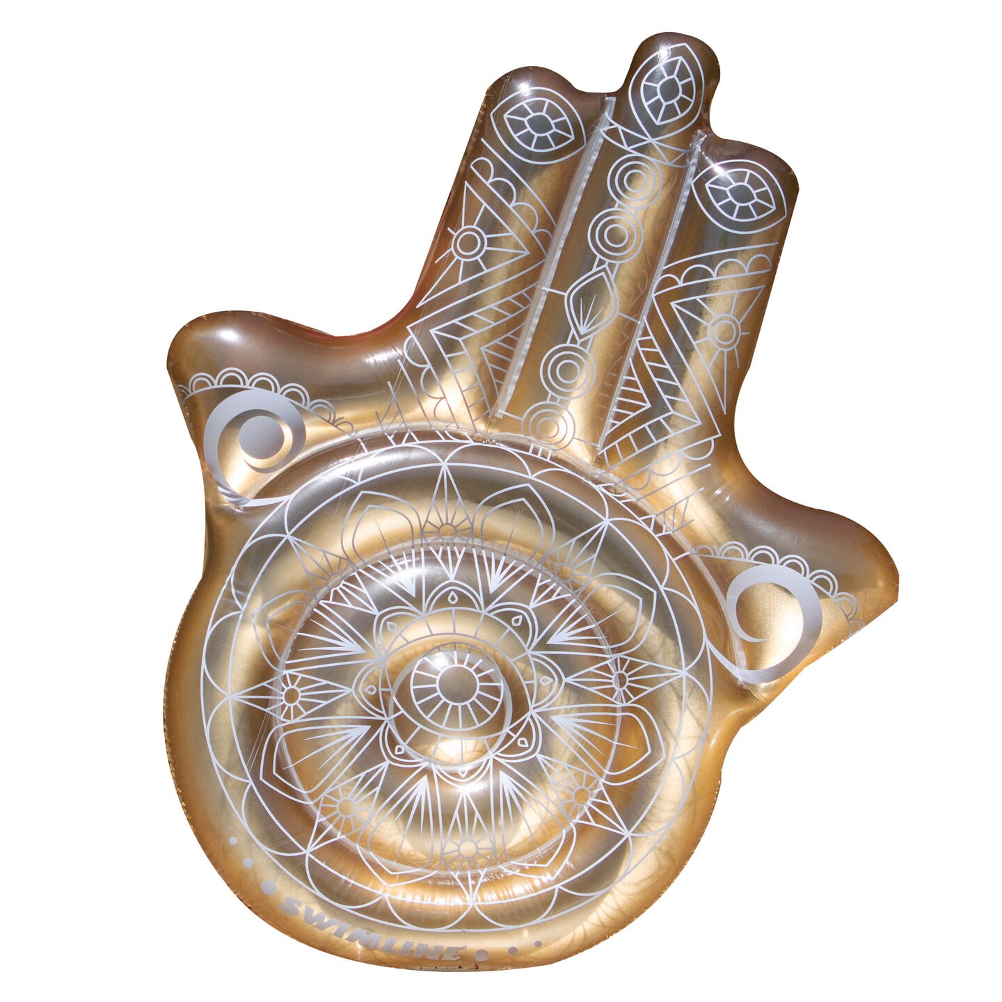 Swim Central Inflatable Golden Hamsah Hand Island Lounger Water Float ...