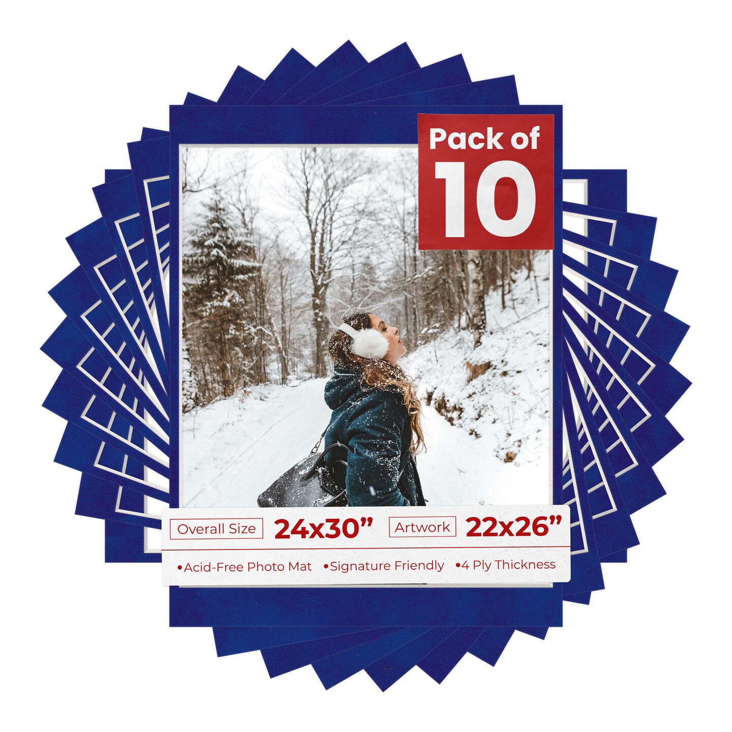 Royal Blue Suede Mat Board for 24x30 Frames - Fits 22x26 Photos, Color ...