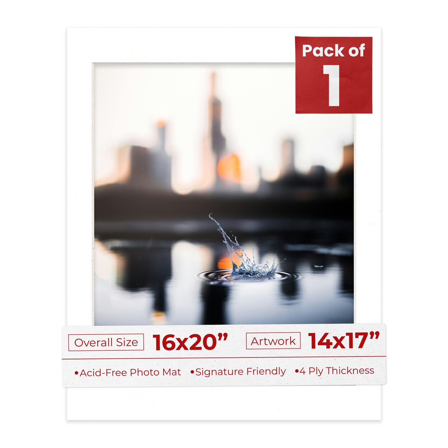 White Suede Mat Board for 16x20 Frames - Fits 14x17 Photos, Color ...