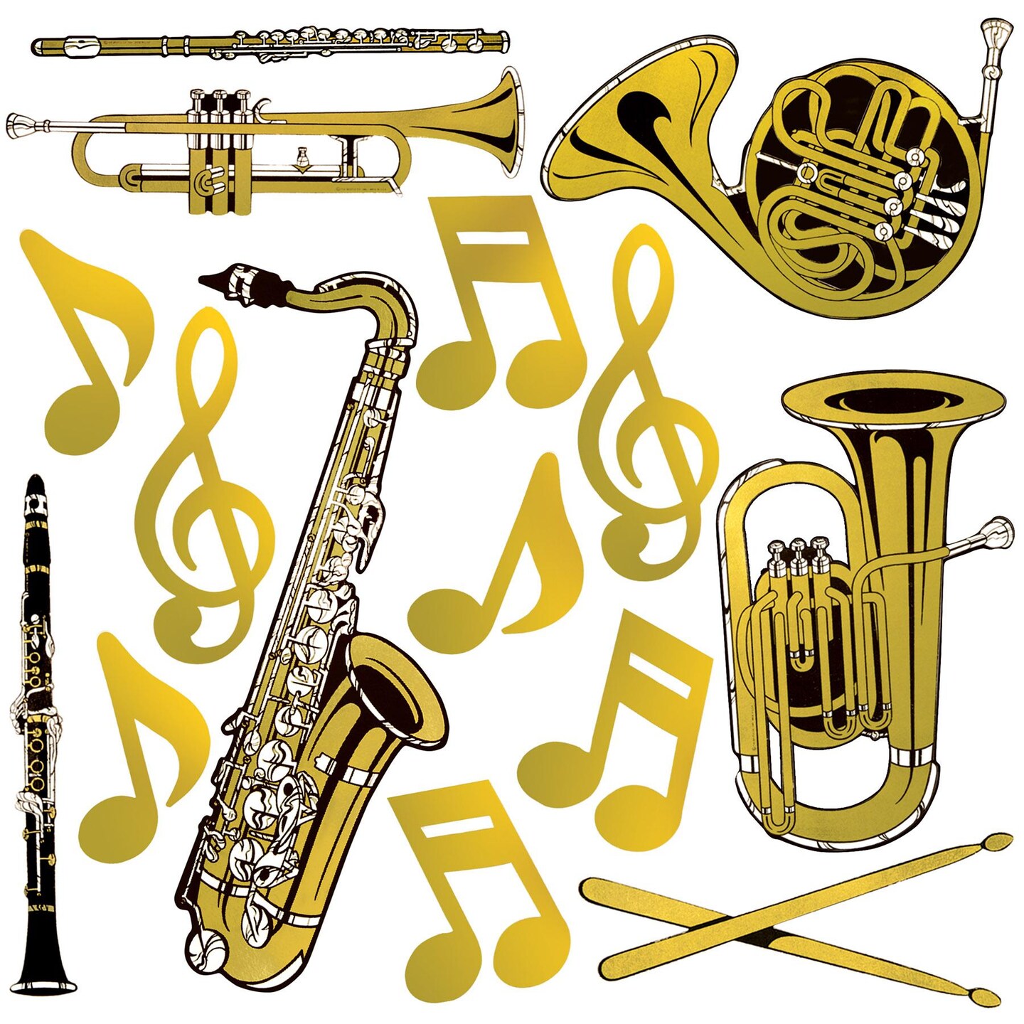 180 Piece Beistle Gold Foil Musical Instruments Party Cutouts | Michaels