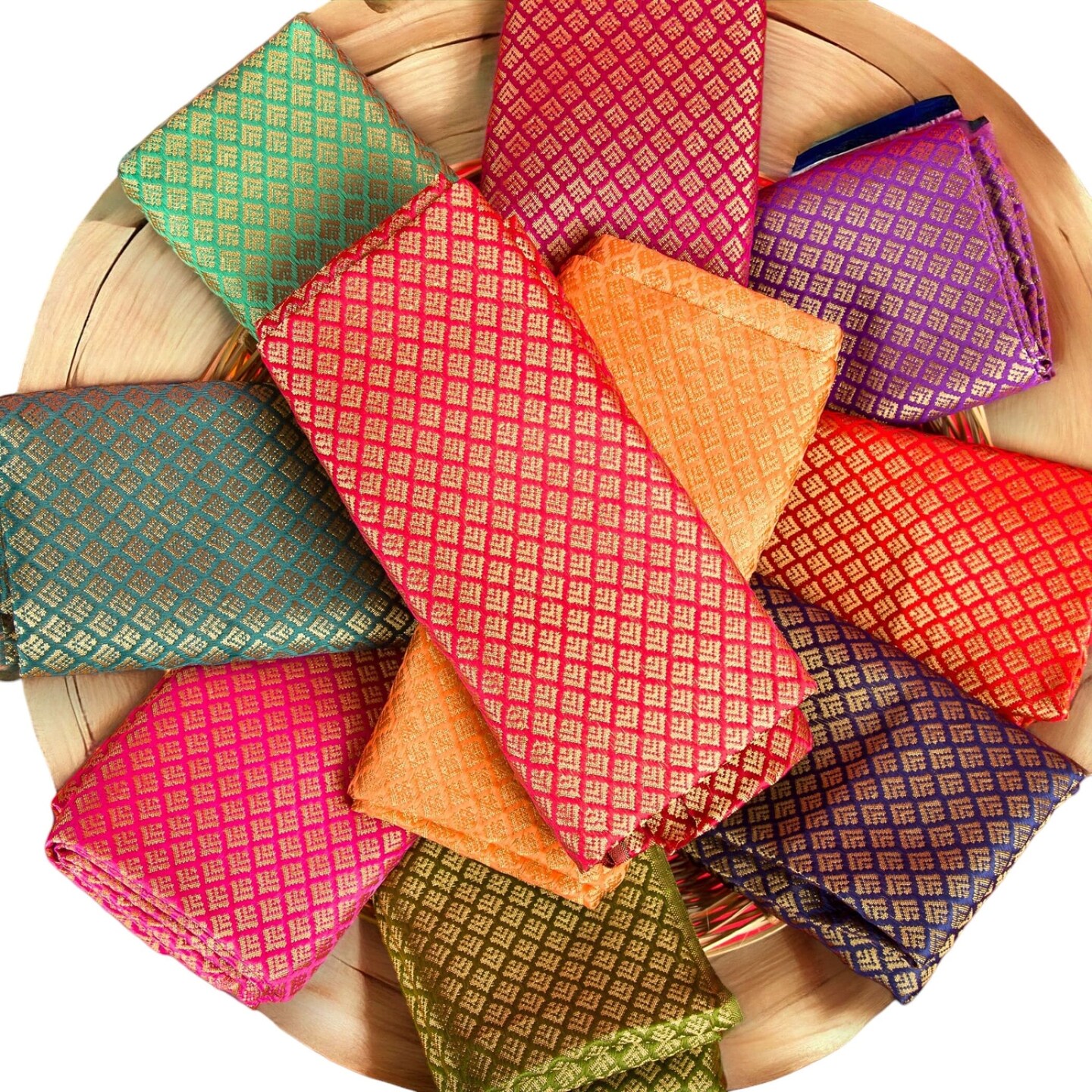 Multi Color Unstitched Saree Blouse Pieces Woven Brocade Fabric for ...