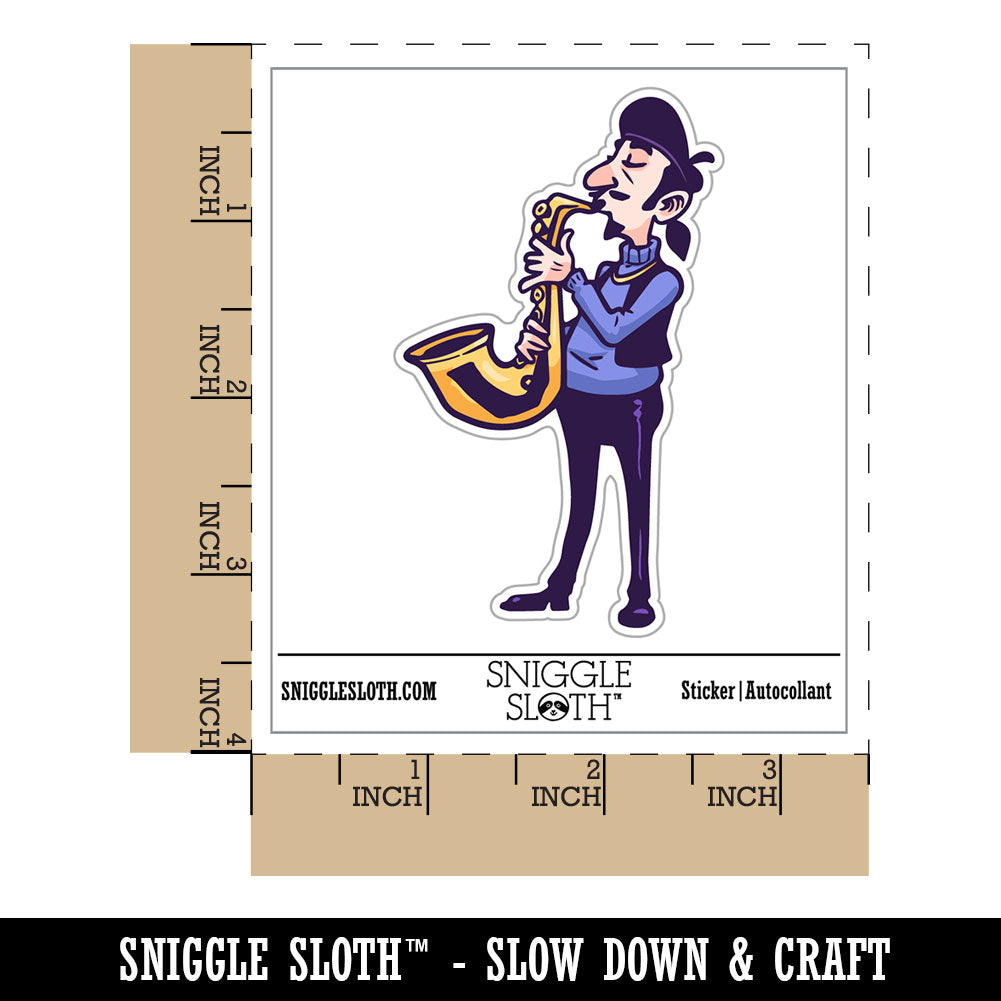 Water Bottle Sticker Set Cool Jazz Man Musician Playing Saxaphone Music ...