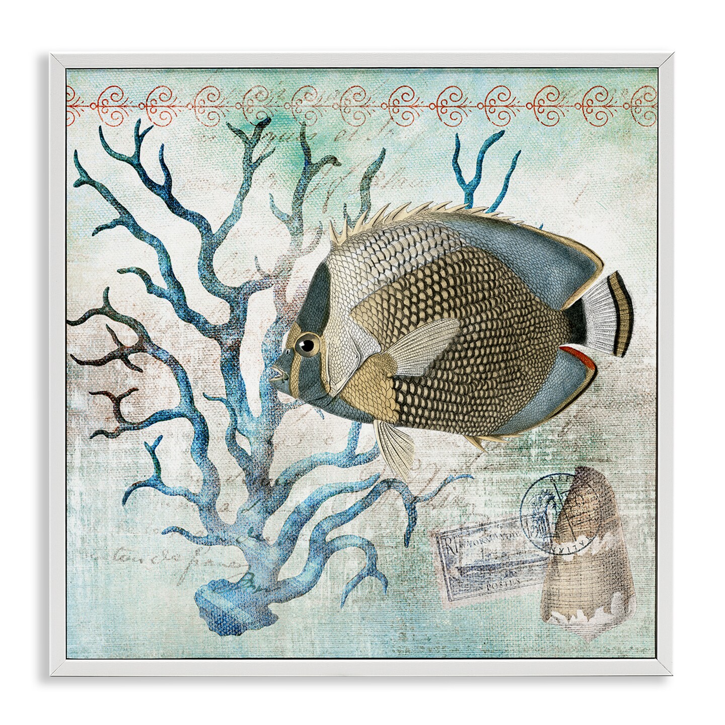 Stupell Industries Vintage Post & Aquatic Life Framed Giclee By Susan Arnot | Michaels