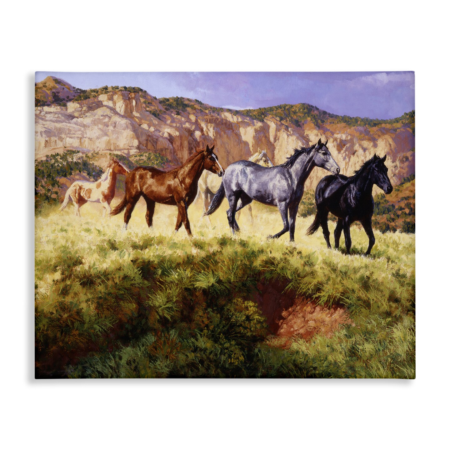 Stupell Industries Mixed Horses & Desert Mountains Canvas By Claire ...