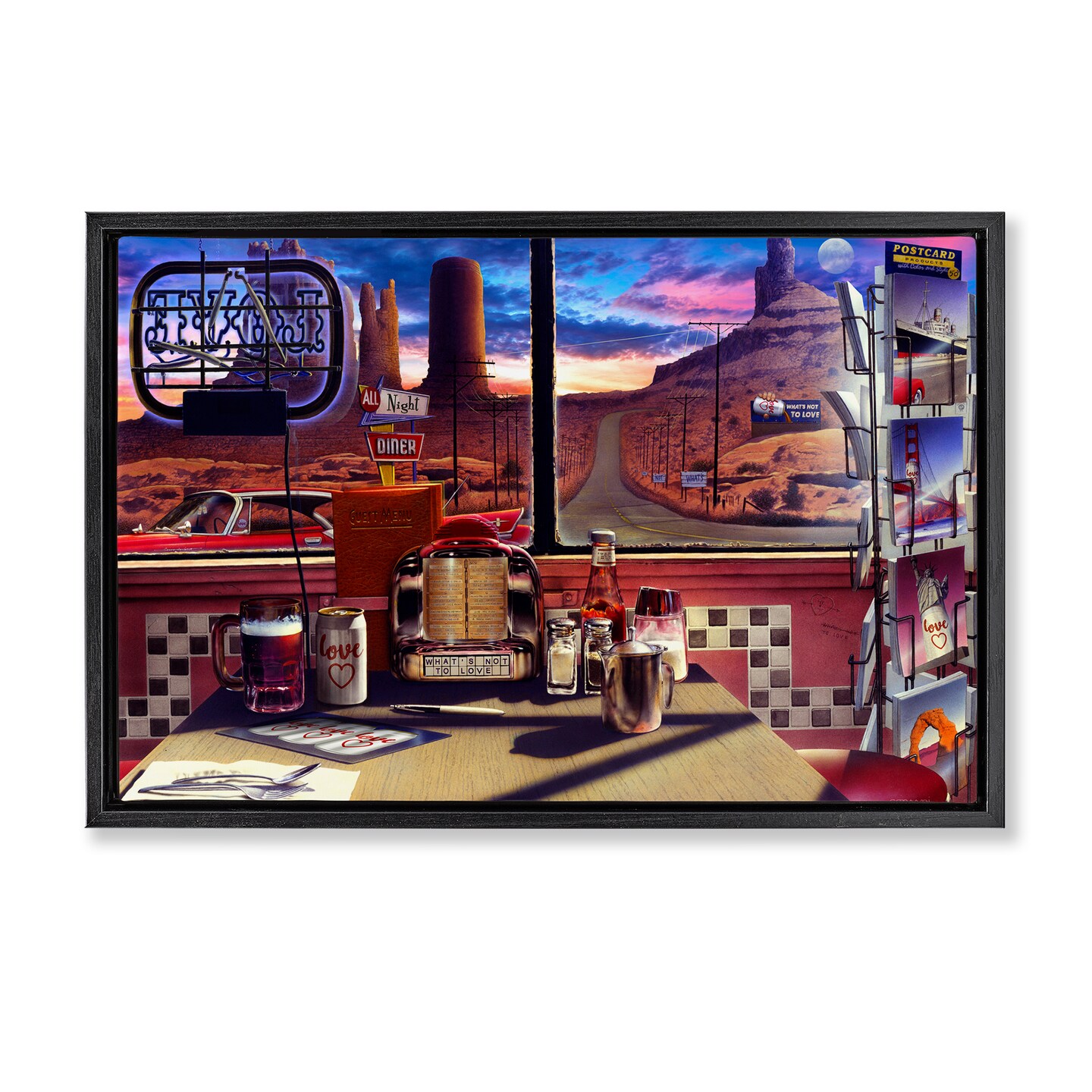 Stupell Industries Love Diner with Canyon View Floating Frame By Jadei ...