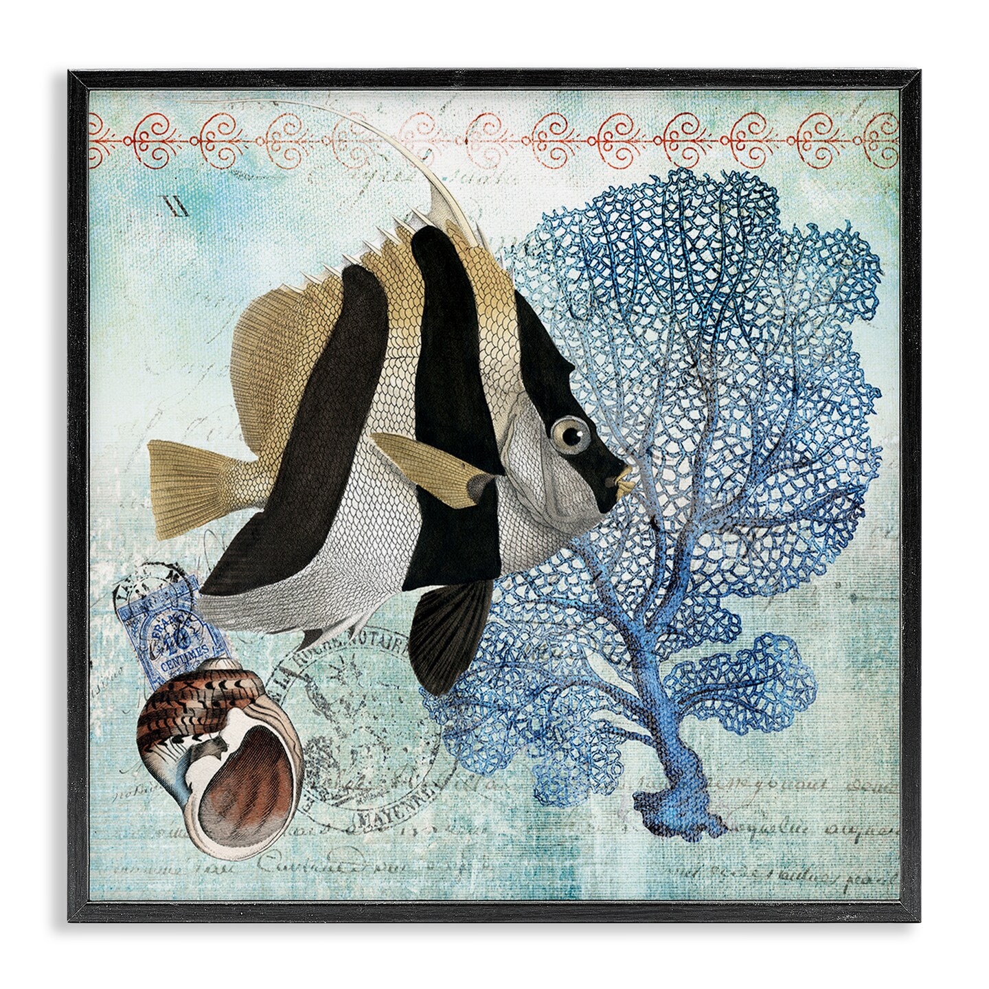 Stupell Industries Vintage Tropical Fish Collage Framed Giclee By Susan Arnot | Michaels