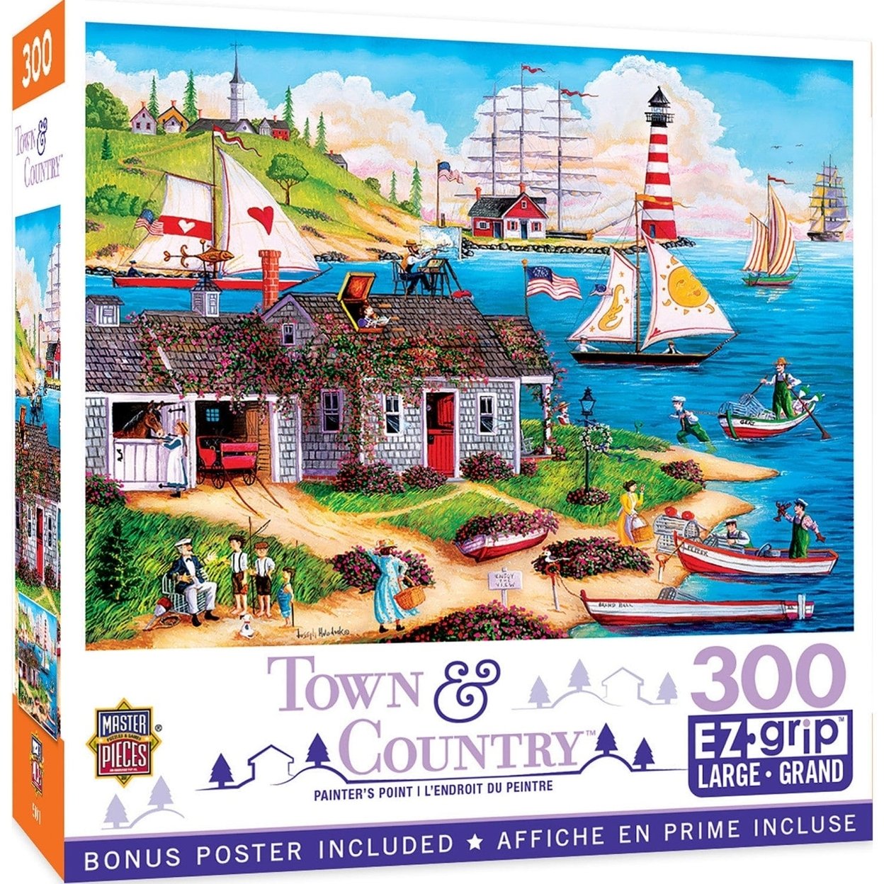 Town And Country Ez Grip 300 Piece Jigsaw Puzzle 18X24 Joe Holodook Art ...