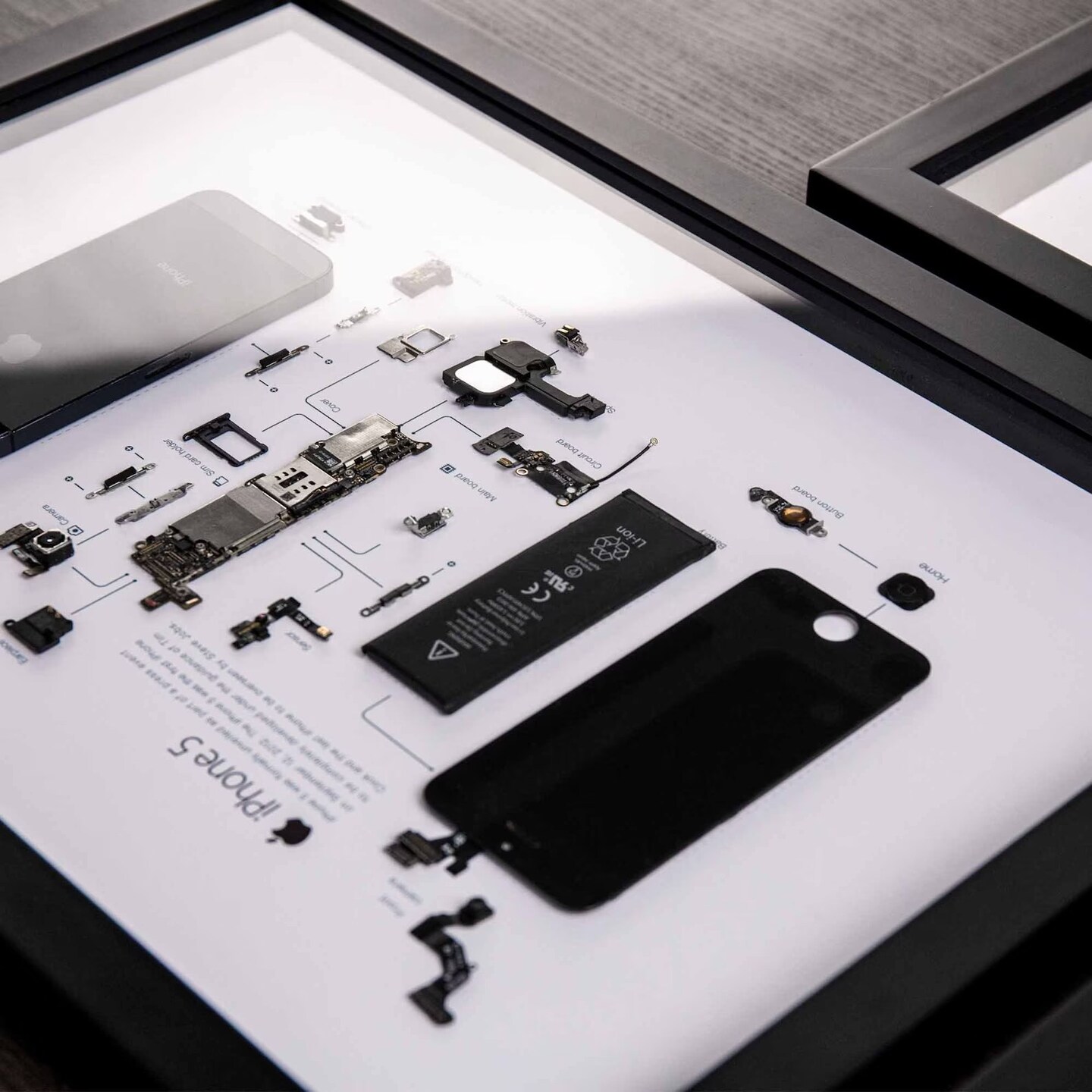 Framed iPhone 5 Disassembled Phone Teardown iphone Wall Art Gifts for ...