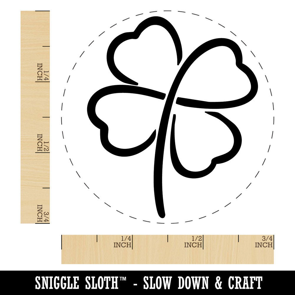 Contour Line Shamrock Four Leaf Clover Self-Inking Rubber Stamp for ...