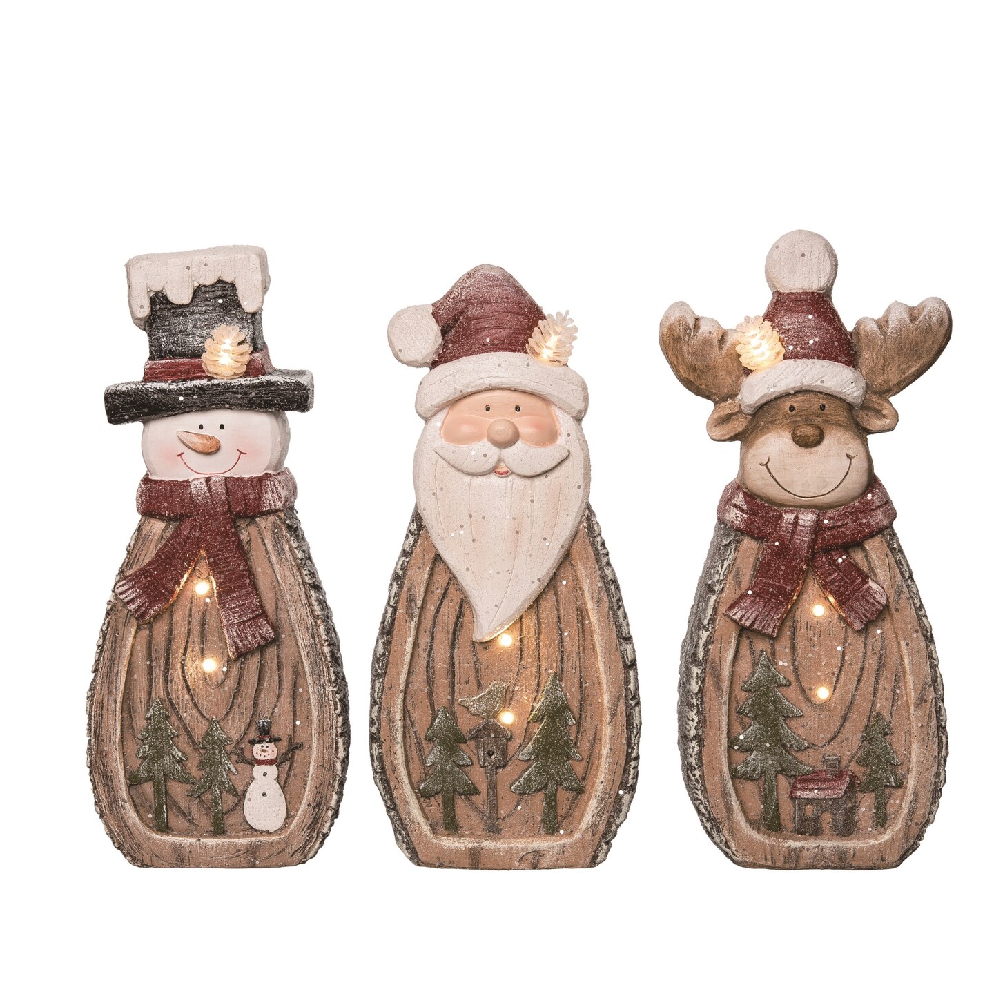 MGO L U Wooden Christmas Decor Set of 3 Festive Decorations | Michaels