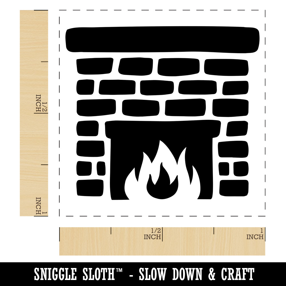 Stone Brick Fireplace Self-Inking Rubber Stamp Ink Stamper, Size: 1 ...