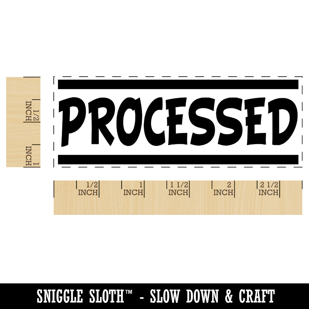 Processed Border Top Bottom Self-Inking Rubber Stamp Ink Stamper for ...