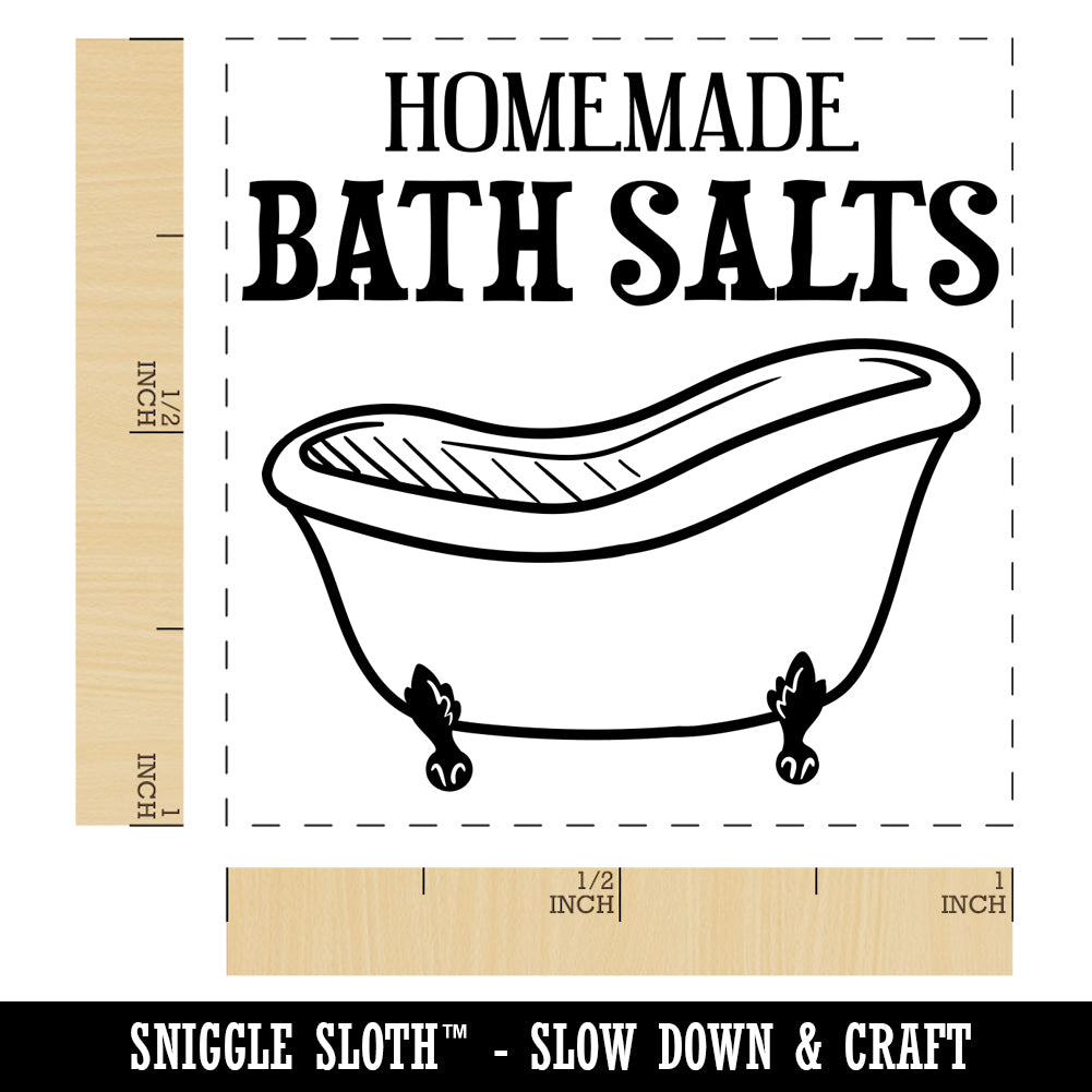 Homemade Bath Salts Cast Iron Tub Self-Inking Rubber Stamp Ink Stamper ...